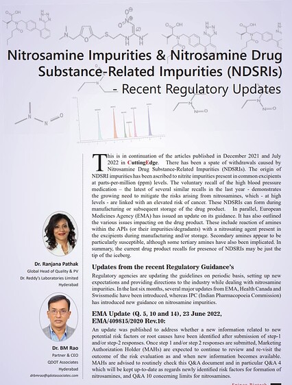Nitrosamine Impurities -Reg Updates Publication - New Scientific ...