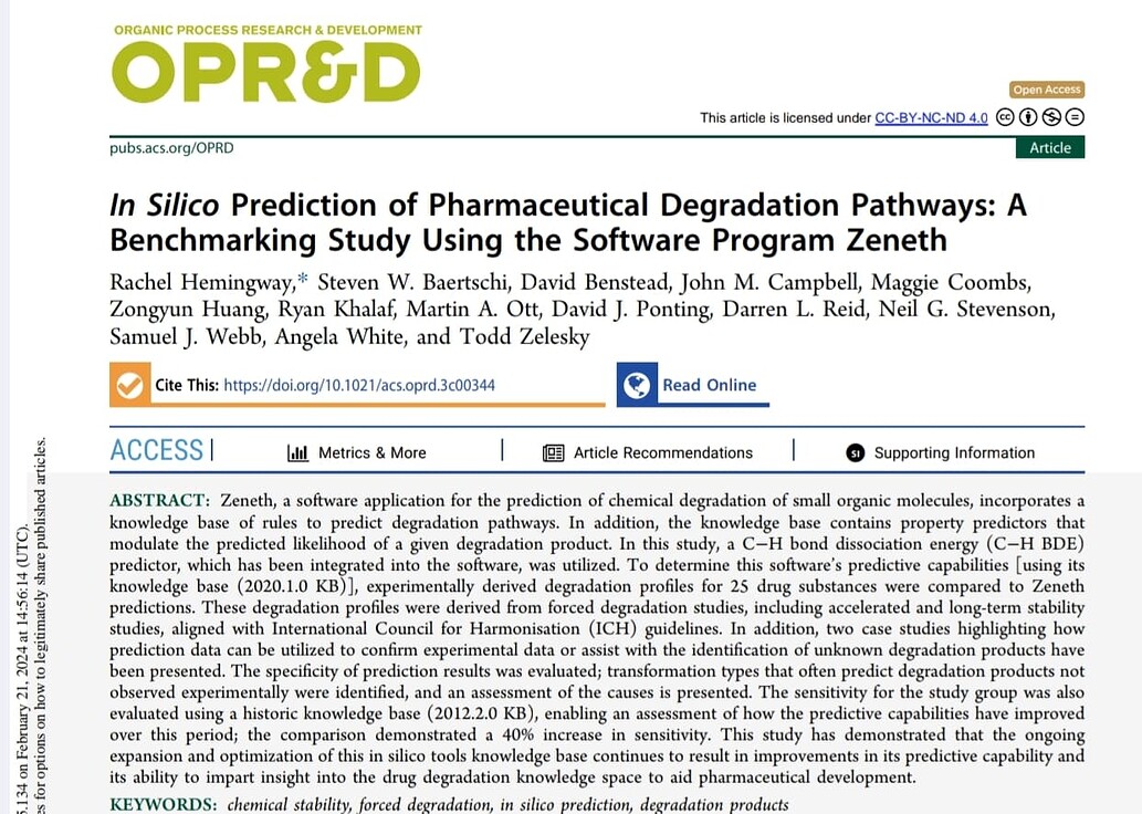 In Silico Prediction of Pharmaceutical Degradation Pathways: A ...